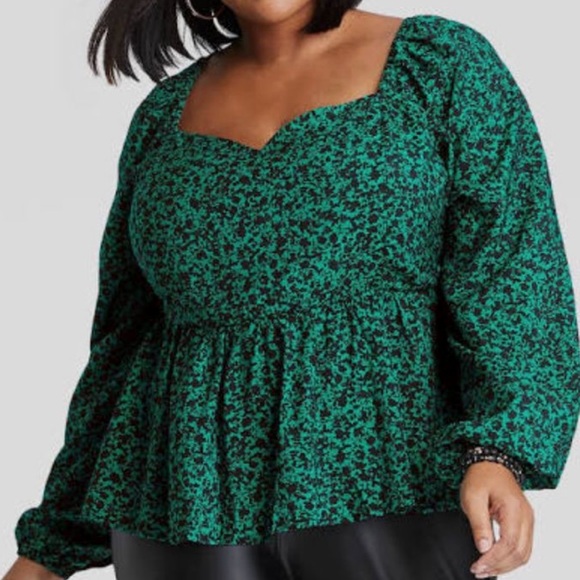 Ava & Viv | Tops | Plus Size Ava Viv Sweetheart Peplum Top With Balloon ...